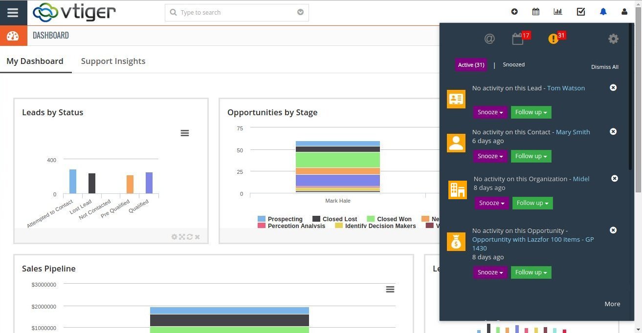 Vtiger CRM Blog » New configurable alerts: get real-time updates on ...