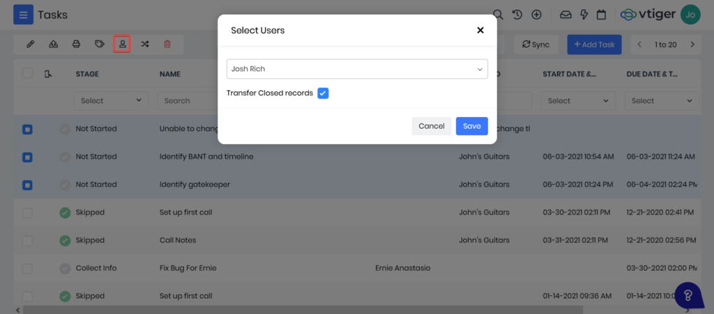 Big Little Things - List View Actions - Vtiger CRM Blog