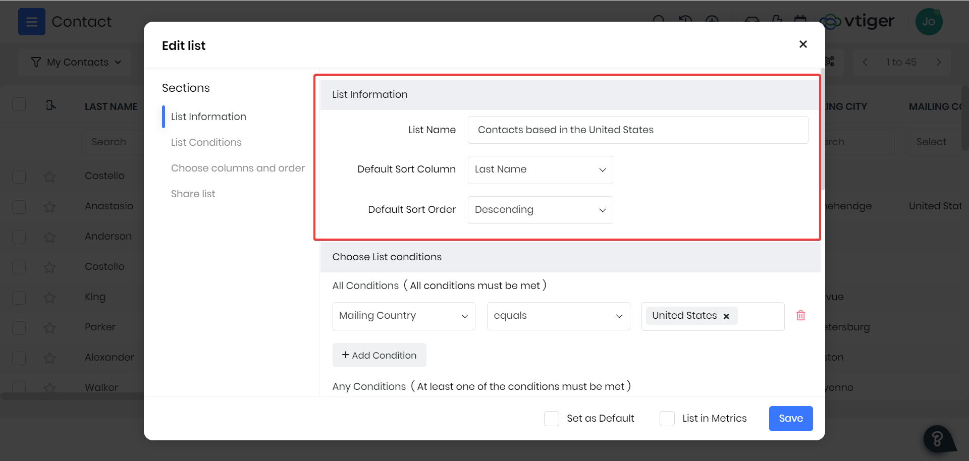 Vtiger CRM Blog » Big Little Things: Creating a Custom List