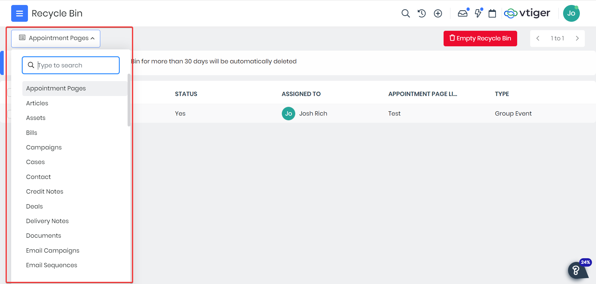 Big Little Things: The Recycle Bin - Vtiger CRM Blog