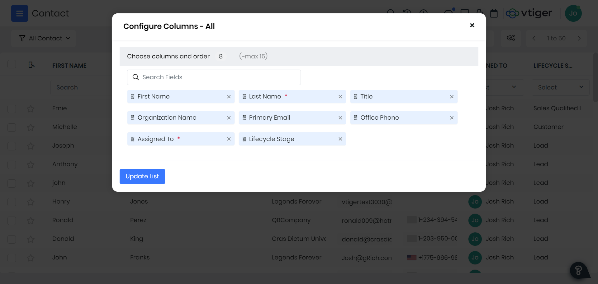 Big Little Things: Manage Columns - Vtiger CRM Blog