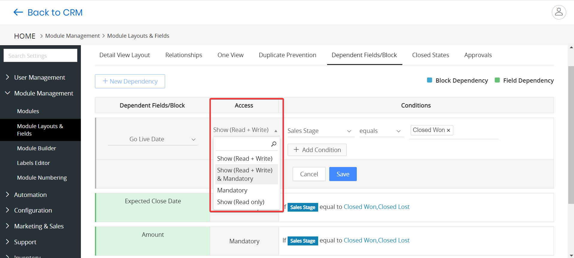 Big Little Things - Dependent Fields/Blocks - Vtiger CRM Blog